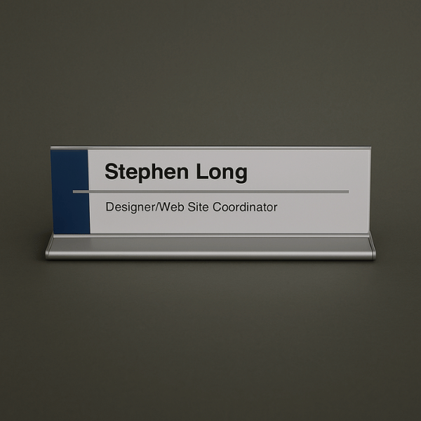 Double-Sided Office Cubicle Signs Nameplate w/ Aluminum Base – Office ...